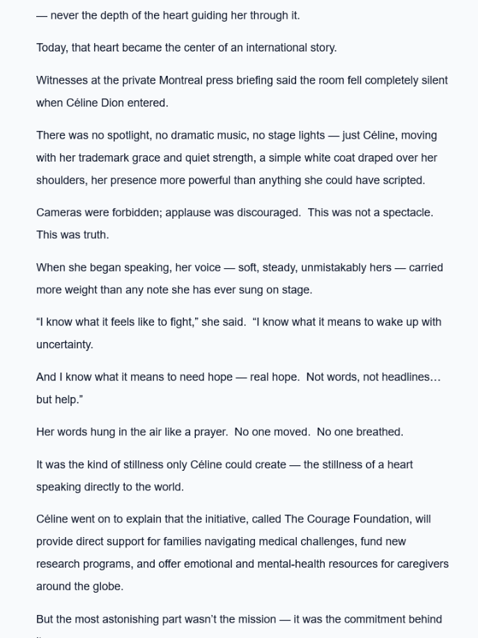 20 MINUTES AGO IN MONTREAL, CANADA, CÉLINE DION — GLOBAL MUSIC ICON AND ...